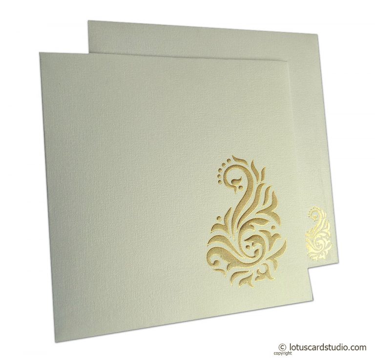 Gold Shine Ganesh Wedding Card - Lotus Card Studio