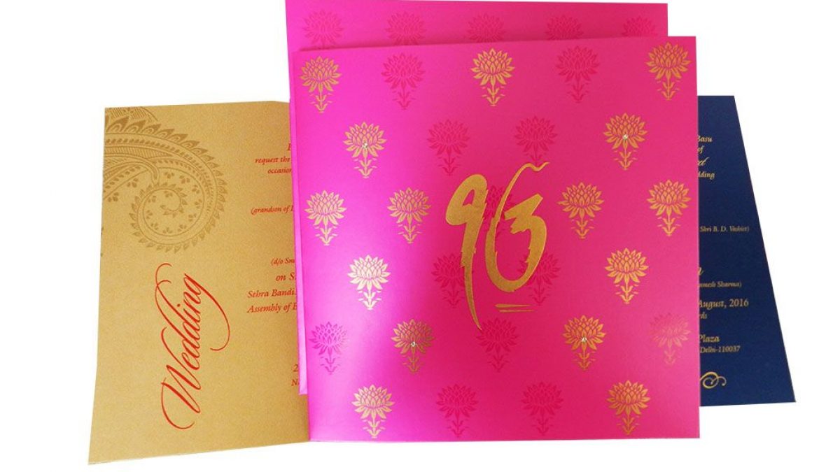 Pink Lotus Wedding Lotus Themed Pink Wedding Invitation Lotus Card