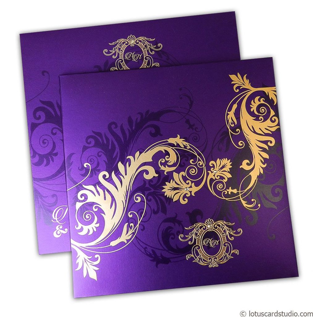 Florescent Purple Invitation - Lotus Card Studio