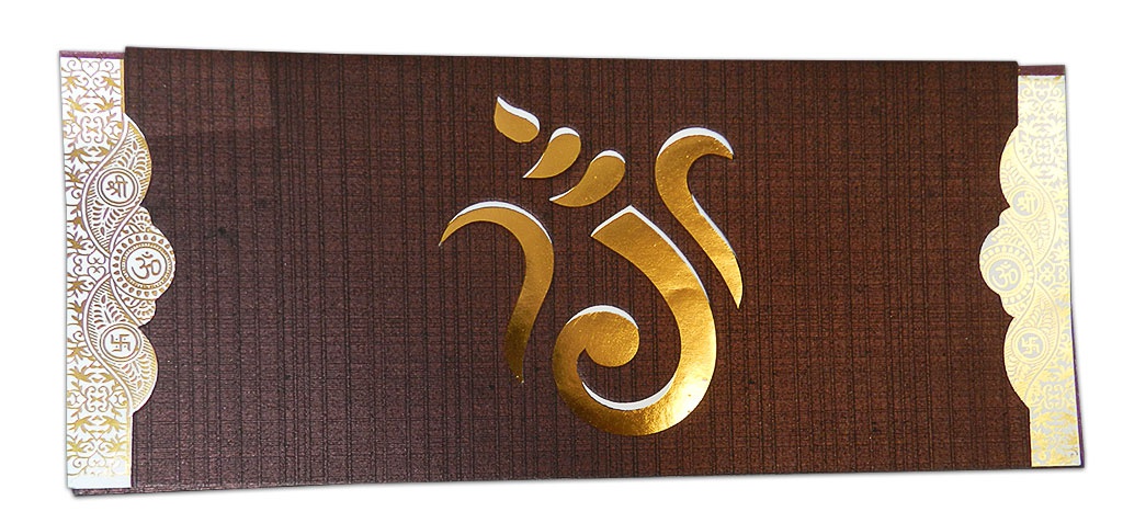 Golden Laser Cut Ganesha Hindu Wedding Invitation