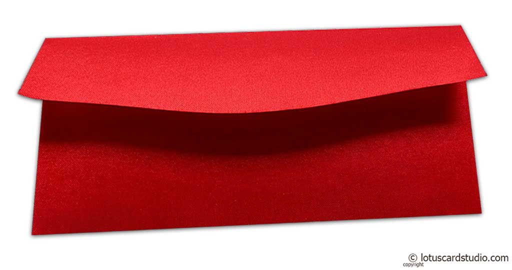 Shagun Envelope in Classic Red Satin Fabric