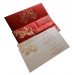 Red Magnet Dazzling Wedding Card with Golden Flower Design